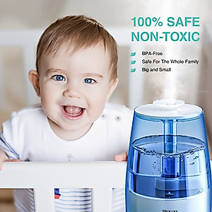 Hincoo Cool Mist Humidifiers for Large Room (4L), Top Fill Ultrasonic Humidifiers for Bedroom Quiet with Essential Oil Diffuser, Plant Humidifiers with Featured Extension Tube, Auto-Shut Off