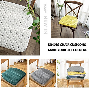 Kitchen Chair Cushions Set of 4 Non Slip, Seat Cushions for Dining Room Chairs, Dining Chair Pads Washable, Summer Colorful Decorative Pads, Breathable and Not Stuffy Yellow
