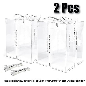 2 Pcs Clear Square Tall Transparent clear cake box -Bakery boxes for Tall Cake Box for cake with long toppers ,Pastries, Chocolates, Cookies, Pie, Birthday Party Containers, Wedding, Valentine's Day