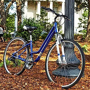 ROYCE UNION RMY 700c Womens 21-Speed Hybrid Comfort Bike, 17" Aluminum Frame, Pearl Blue