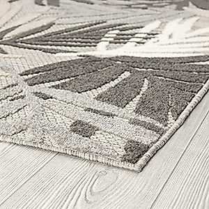 Jute Water Resistant Indoor Outdoor Rug 5x7 - Modern Outdoor Rugs for Patio, Entryway, Deck, Porch, Camping, RV - Outside Area Rug