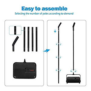 Eyliden Carpet Sweeper, Mini Size Lightweight Hand Push Carpet Sweepers - No Noise, Non-Electric - Easy Manual Sweeping, Automatic Compact Broom Only for Carpet Cleaning