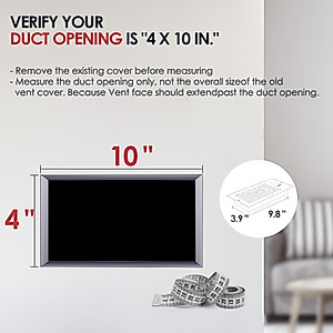 BIOWIND Quiet Register Booster Fan, Smart Register Vent Fits 4" x 10" Register Holes with Remote Control and Thermostat Control, Heating Cooling AC Vent Fan - White