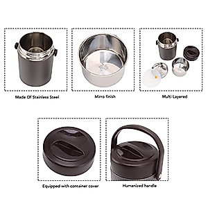 Zerodis Insulated Food Container, 304 Stainless Steel Insulation Vacuum Food Jar High Density Design Vacuum Food Jar 2l Dark Gray Durable Insulated Food Container