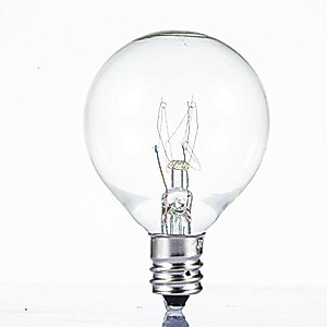 Joyin Pack of 10 Bulbs,Replacement Glass Bulbs for String Lights with G40 Clear Globe Bulbs(5W,Warm Incandescent,1.5")