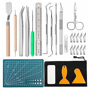 Dorhui 15 Pieces Craft Weeding Tools Set, Vinyl Weeding Tools Cricut Utensils Accessories Craft Basic Set Craft Vinyl Tools Kit for Weeding Vinyl, Silhouettes, Cameos, Lettering