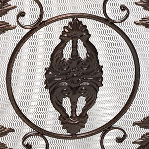 Christopher Knight Home Waterbury Fireplace Screen, Gold Flower On Black