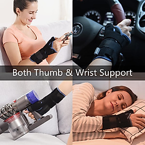 Velpeau Wrist Brace Thumb Spica Splint Support for De Quervain's Tenosynovitis, Carpal Tunnel Syndrome, Stabilizer for Arthritis, Tendonitis, Sprains, Sports Injuries Pain Relief (Left Hand-M)