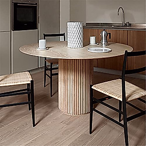 BAYCHEER Round Pedestal Casual Table Simplicity Style Dining Room Home Furniture - Wood 35.4" L x 35.4" W x 29.5" H (Table Only)