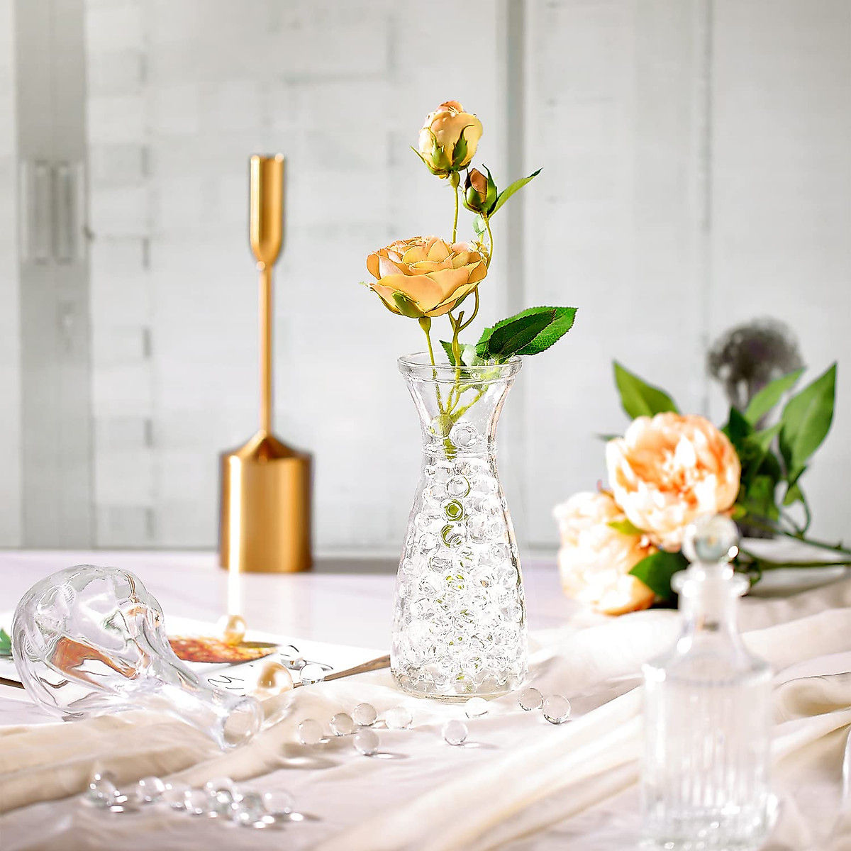 NOTCHIS 70,000 Clear Water Gel Beads for Vases, Transparent Gel Water Pearls Bead for Vase Filler, Floating Pearls, Floating Candles, Wedding Centerpiece Floral Decorations