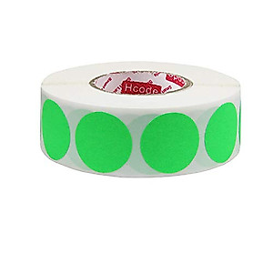 Hcode 1 Inch Color Coding Label Bright Neon Fluorescent Garage Sale Stickers Blank Yard Sale Price Stickers Permanent Adhesive Dots Stickers Frosted Surface Writable Paper Labels 1000 Pieces