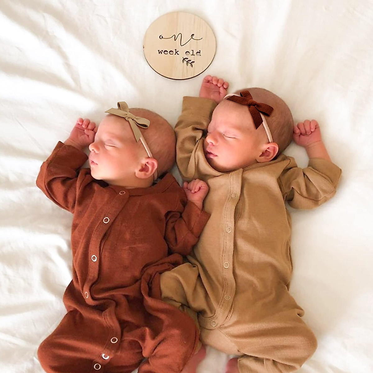 24PCS Baby Nylon Headbands Hairbands Hair Bow Elastics for Baby Girls Newborn Infant Toddlers Kids