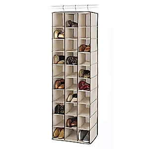 Whitmor 30 Section Hanging Shoe Shelves, Tan