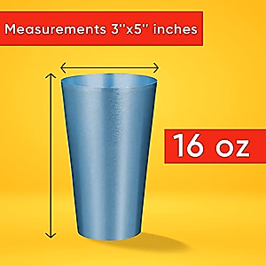 ALUMINUM TUMBLERS Retro Jewel Aluminum Colored Tumblers Cups Set of 6, Multicolor,16 FL OZ