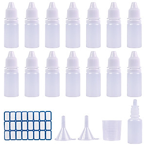 DHAIQC 15 Pcs 15ML Plastic Dropper Bottle, Plastic Empty Squeezable Eye Dropper Bottles Mini Squeeze Eye Liquid Dropper Bottle with Cap (15ml)