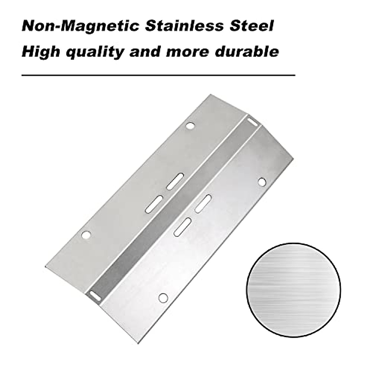 Zemibi Heat Plate Shield Replacement for Cuisinart CGG-200 CGG-220 CGG-240 Gas Grill Models, Stainless Steel Heavy Duty BBQ Parts Flame Tamer Accessories, 16 3/4" x 7 3/8"