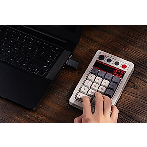 8BitDo Retro 18 Mechanical Numpad, Supports Calculator Mode, Bluetooth/2.4G/Wired Numpad for Windows and Android - N Edition