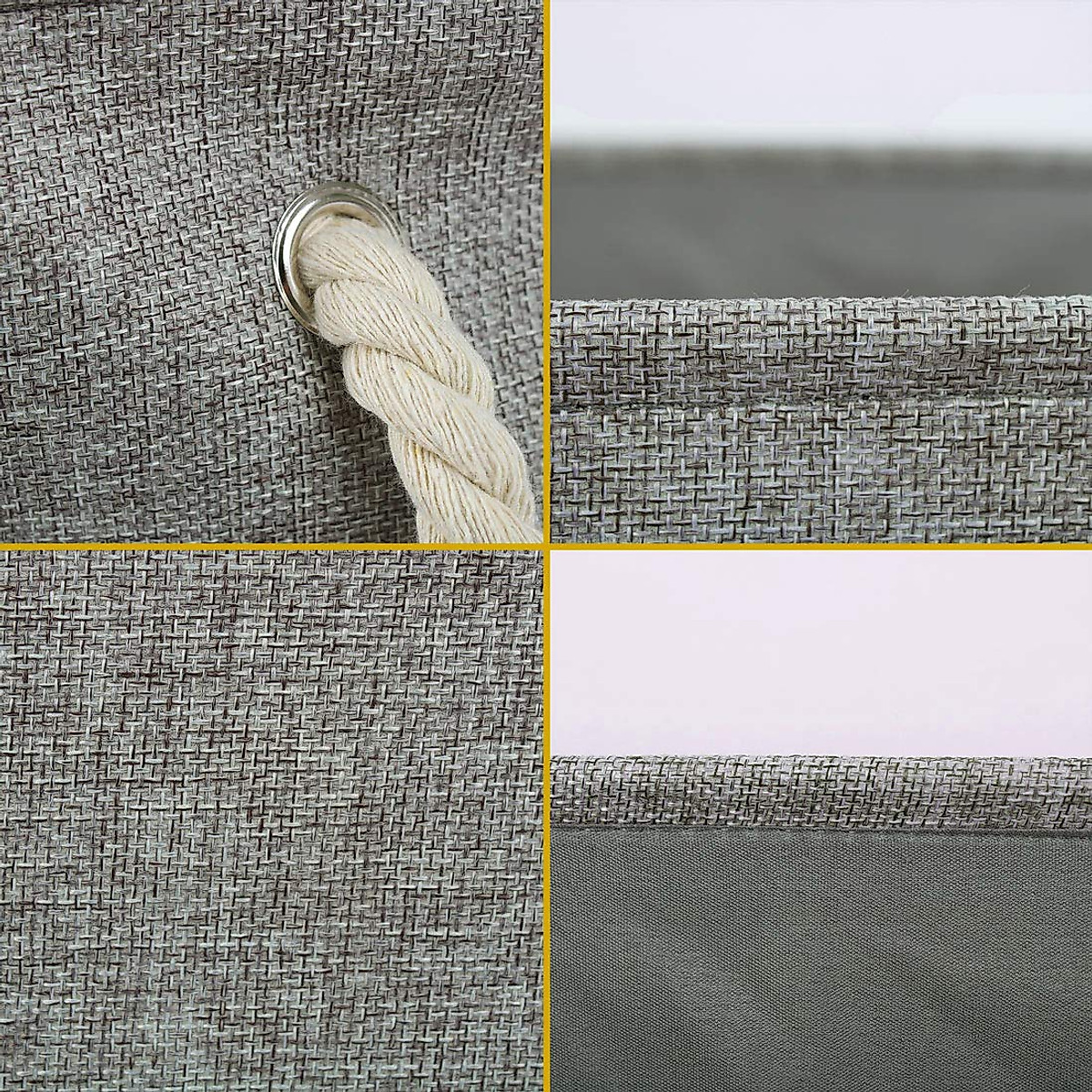 uxcell Fabric Storage Basket with Dual Handles, Collapsible Storage Bins for Toys Laundry Clothes Storage, Home Organizer for Bedroom Office Closet Gray Small