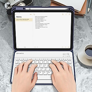 Fintie Keyboard Case for iPad 10th Generation 10.9 Inch Tablet (2022 Release) with Pencil Holder - Soft TPU Back Cover with Magnetically Detachable Bluetooth Keyboard, Blooming Hibiscus
