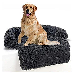 ITOMEN Pet Bed Plush Dog Sofa Bed Washable Calming Dog Beds Large Dogs Cushion Pet Kennel Mat Comfort (Color : Pink, Size : 90x80x13CM)