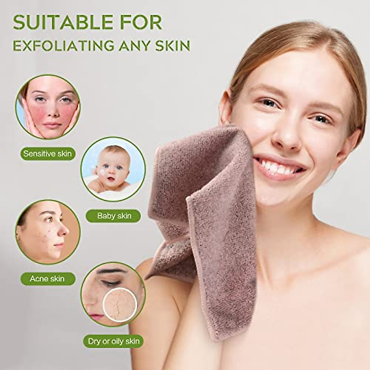 SINLAND Microfiber Face Towels Ultra Soft Facial Washcloths Face Cloth 12Inch x 12Inch 6 Pack