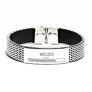 Welder Loading in Progress, Welder Stainless Steel Bracelet Gift, Funny Future Welder Graduation Gifts