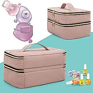 BAFASO Nail Polish Organizer Holds 40 Bottles (15ml - 0.5 fl.oz), Nail Polish Case with Manicure Tools Storage Sections (Patented Design), Pale Rose