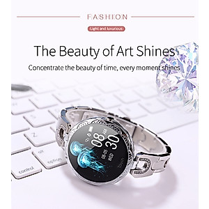 Smart Watches for Women Android Phone for Samsung IOS iPhone, IP67 Waterproof Smartwatches w/Blood Pressure Monitor, Bluetooth Activity Fitness Tracker Wristband Pedometer for Sleep, Silver