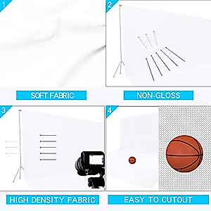 ISSUNTEX 6X9 ft Background Muslin Backdrop, Photo Studio, Collapsible High Density Screen for Video Photography and Television-White