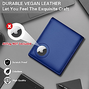 GIPUSSON Slim Leather Wallet for Men Airtag Hidden, Large Bifold Mens Wallet RFID Blocking with ID Windows, Credit Card Holder for Men Wallet