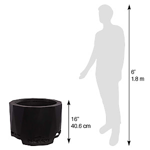 Blue Sky Outdoor Living 24” Steel Peak Patio Smokeless Fire Pit with Spark Screen Kit, Firewood and/or Wood Pellet Burning