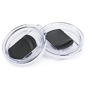 Lid for SUNWILL 14oz Mugs and 20oz Tumblers Only, Spill and Splash Resistant Sliding Covers Replacement 2 Pack Black, Straw Friendly, BPA Free
