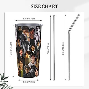 OAEWRE Gong Actors Yoo Stainless Steel Mug Insulated Tumbler Coffee Mugs with Lids and Straw Double Wall Vacuum Cup 20oz