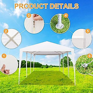 Outvita Outdoor Party Tent, Patio Wedding Gazebo Waterproof White Canopy with Sidewalls For Cater Events Pavilion Beach BBQ (10'x30')