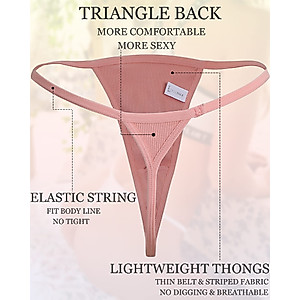 FINETOO 10 Pack G-String Thongs for Women Cotton Panties Stretch T-back Tangas Low Rise Hipster Underwear Sexy S-XL