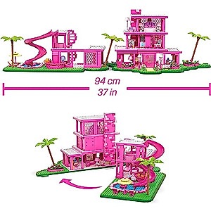 Barbie MEGA Barbie The Movie Building Toys for Adults, DreamHouse Replica with 1795 Pieces, Barbie and Ken Micro-Dolls and Accessories, for Collectors