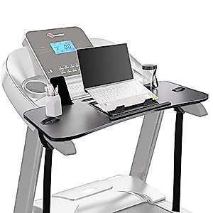 Natheeph Treadmill Desk Attachment Treadmill Laptop Holder Height Multi-Stage Adjustable Treadmill Desk for Notebooks, Tablets, Laptops, and More, with Non-Slip Pads and Nylon Strap (Adjustable Grey)