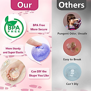 5+35 Pieces Nano Tape Bubbles Kit, Anglecai 5 Pack Double Sided Tape Plastic Super Elastic Bubbles Nano Tape DIY Craft Kit for Party Favors