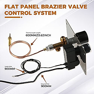 ETERMETA Fire Pit Gas Burner Flame Failure Safety Valve, Stainless Steel Control Systems Panel Kit, Including Push Button Igniter and LPG Propane Gas Control Safety Valve Replacement Kit