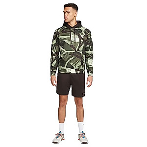 Nike Therma-FIT Men's Allover Camo Fitness Hoodie (as1, alpha, m, regular, regular, Velvet Brown/Coconut Milk)