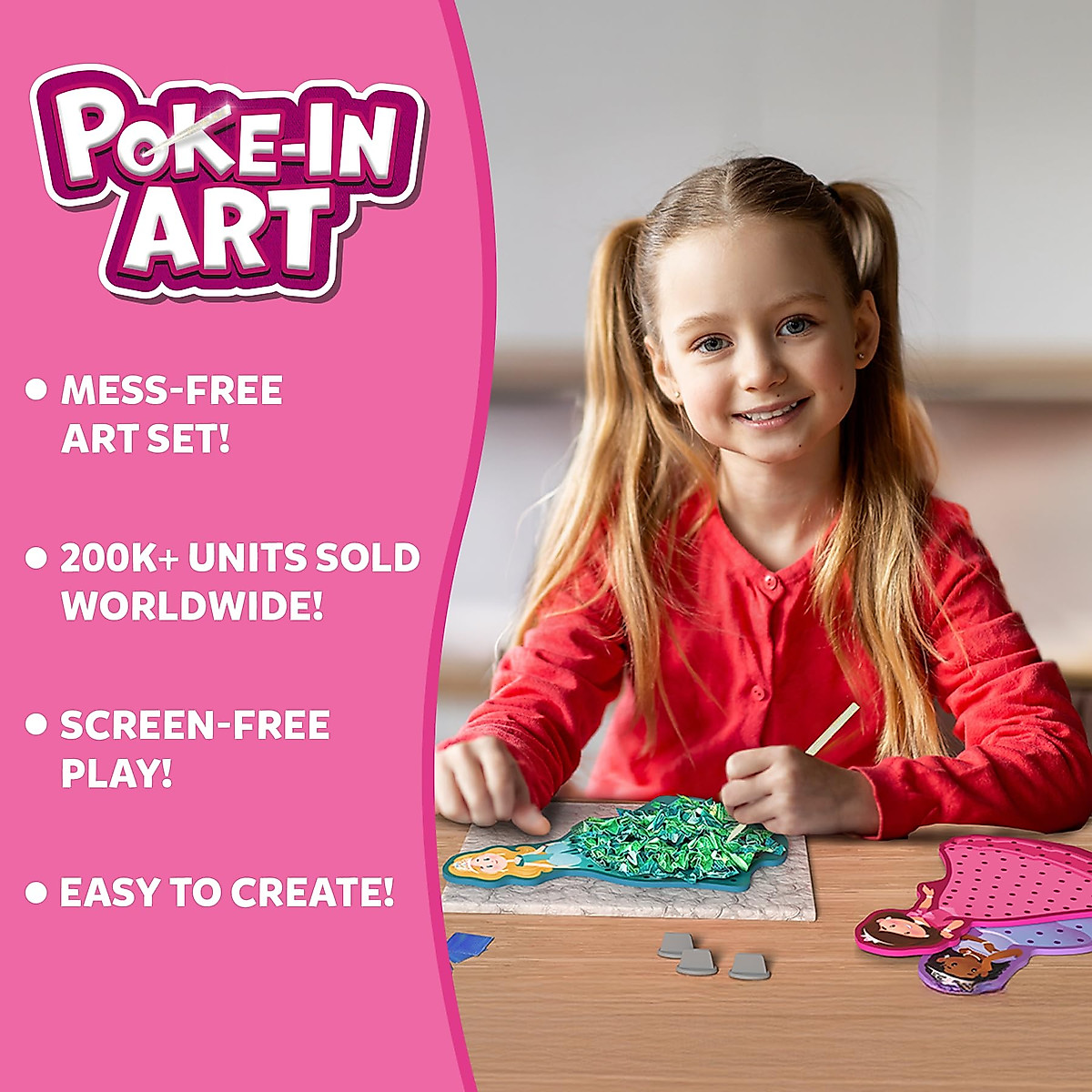 Skillmatics Poke-in Art - Magical Princesses, Easter Basket Stuffers, Mess-Free Fun for Kids, DIY Craft Kits, Creative Activity, Gifts for Girls & Boys Ages 4, 5, 6, 7, 8, 9
