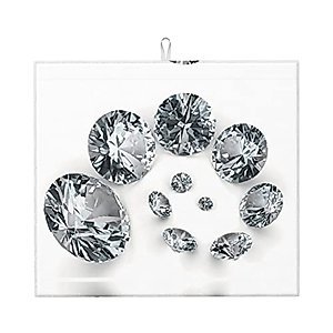 Gems Diamond Jewelry Jewels Luxury Printed Drying Mat For Kitchen Ultra Absorbent Microfiber Dishes Drainer Mats Non-Slip Silicone Quick Dry Pad - 18 X 16inch