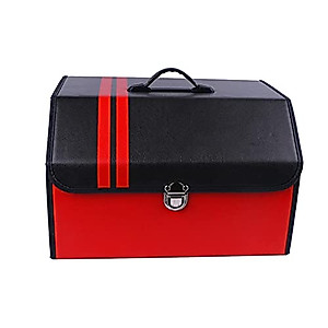 GFDFD Car Storage Bag PU Leather Trunk Organizer Box Storage Bag Folding Auto Trunk Stowing Tidying Box (Color : D, Size : M)