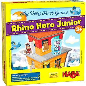 HABA My Very First Games Rhino Hero Junior - A Cooperative Stacking and Matching Game for 2 Years and Up