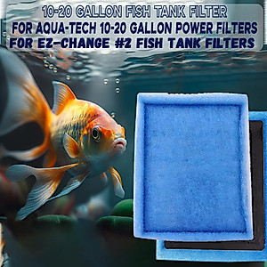 Nlcoek 10-20 Gallon Aquarium Filters for Aqua-Tech 10-20 Gallon Power Filters for EZ-Change #2 Fish Tank Filters Replacement Aquarium Filter Cartridge (9 Pcs)