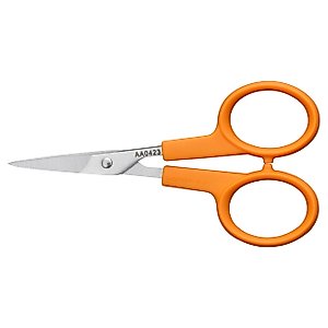 Fiskars Orange-Handled Straight Detail Scissors, Stainless Steel Blades, Ambidextrous Double-loop Handle