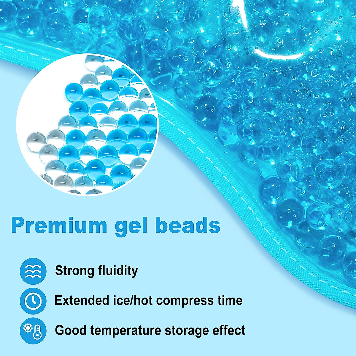 2pcs Gel Beads Face & Eye Masks Kit Hot/Cold Mask Cooling Ice/Heat Facial Eye Pack Therapy for Puffy Eyes, Migraines, Headaches, Pain Relief with Soft Back Reusable Gift