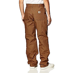 Carhartt mens Loose Fit Firm Duck Double-front work utility pants, Black, 44W x 32L US