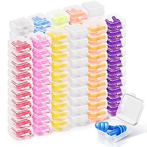 150 Pairs Silicone Ear Plugs Bulk Individually Wrapped Noise Cancelling Earplugs for Sleeping Reusable Noise Reduction Earplugs Colorful Soft Ear Plugs with Carry Case for Swimming Snoring