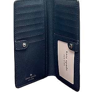 Kate Spade Darcy Large Slim Bifold Wallet Pansy Toss Blazer Blue Multi Floral